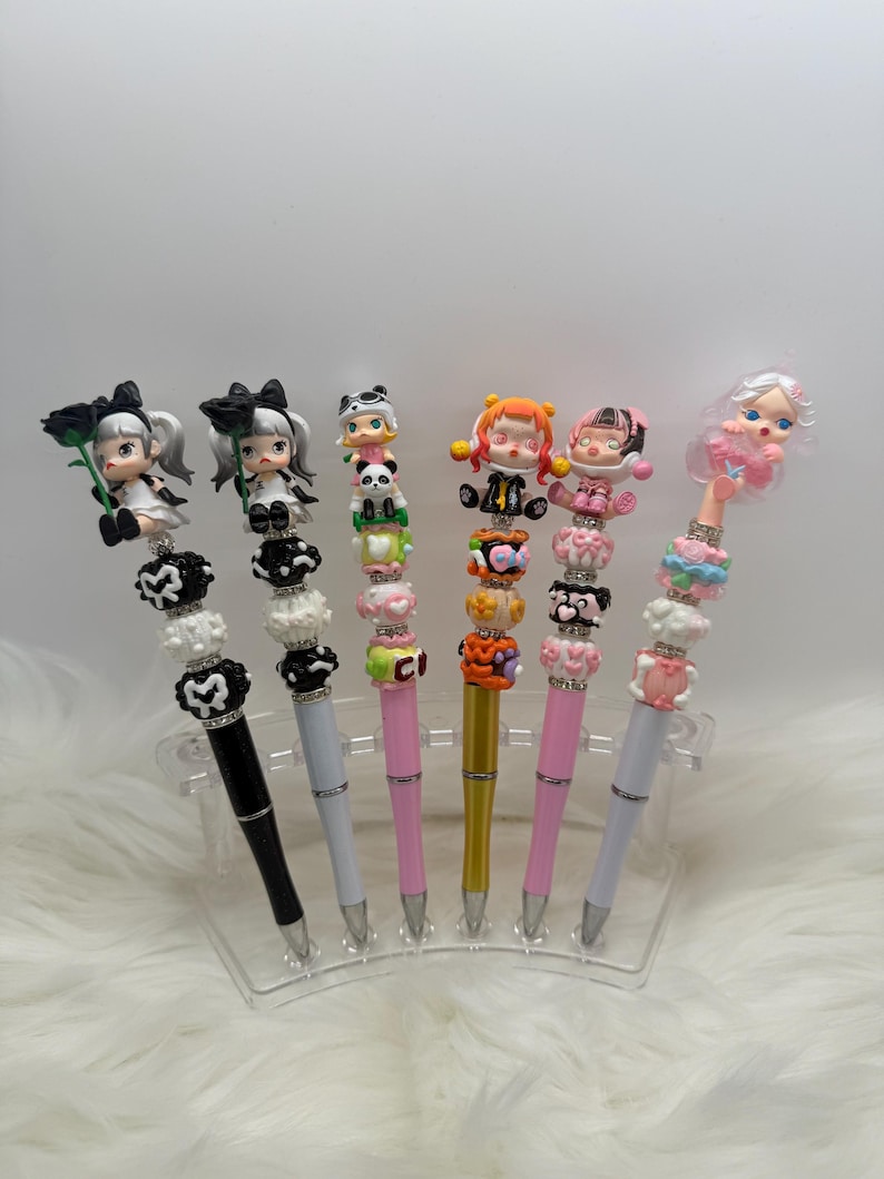 Character Beaded Pen: Kawaii Desk Accessory With Refill - Etsy