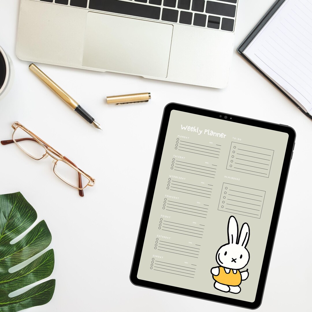Miffy Weekly Printable Kawaii Minimalistic Planner Template - Etsy