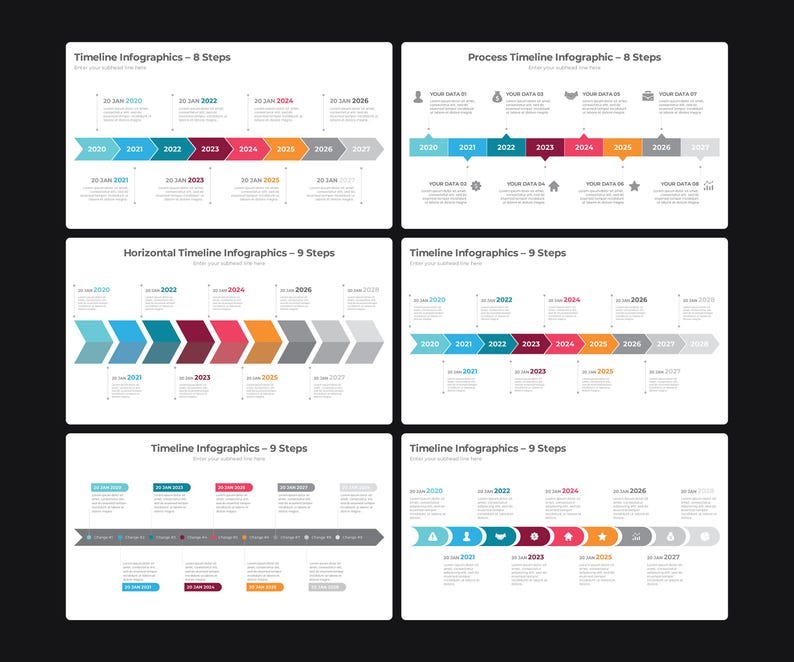 Editable Timeline Infographic: 35 Powerpoint & Google Slides Templates ...