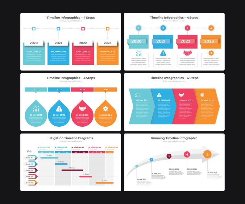 Editable Timeline Infographic: 35 Powerpoint & Google Slides Templates ...