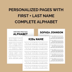 Editable Name Tracing Worksheet for Kids, 5 Custom Pages, Preschool ...