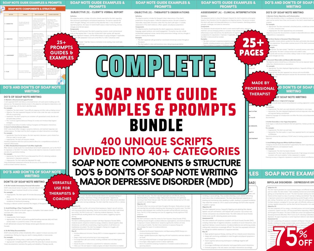 SOAP Note Guide Examples & Prompts, 25+ Pages of SOAP Note Cheat Sheets ...