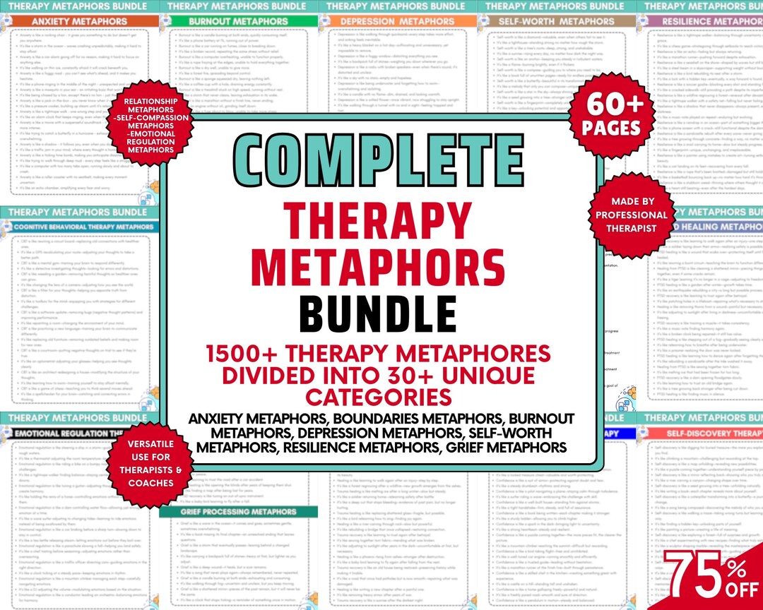 Therapy Metaphors Bundle - 1500+ Engaging Metaphors for Therapeutic ...