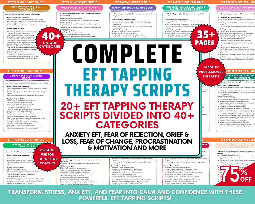 EFT Tapping Therapy Scripts, Therapy Tools Therapy Intervention ...