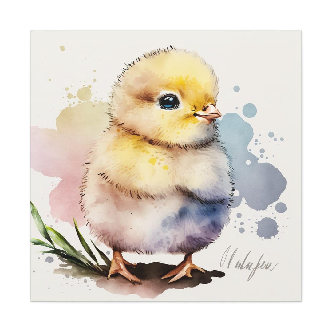 Cute Baby Chick Watercolor Clipart Nursery Decor Chicken Watercolor ...