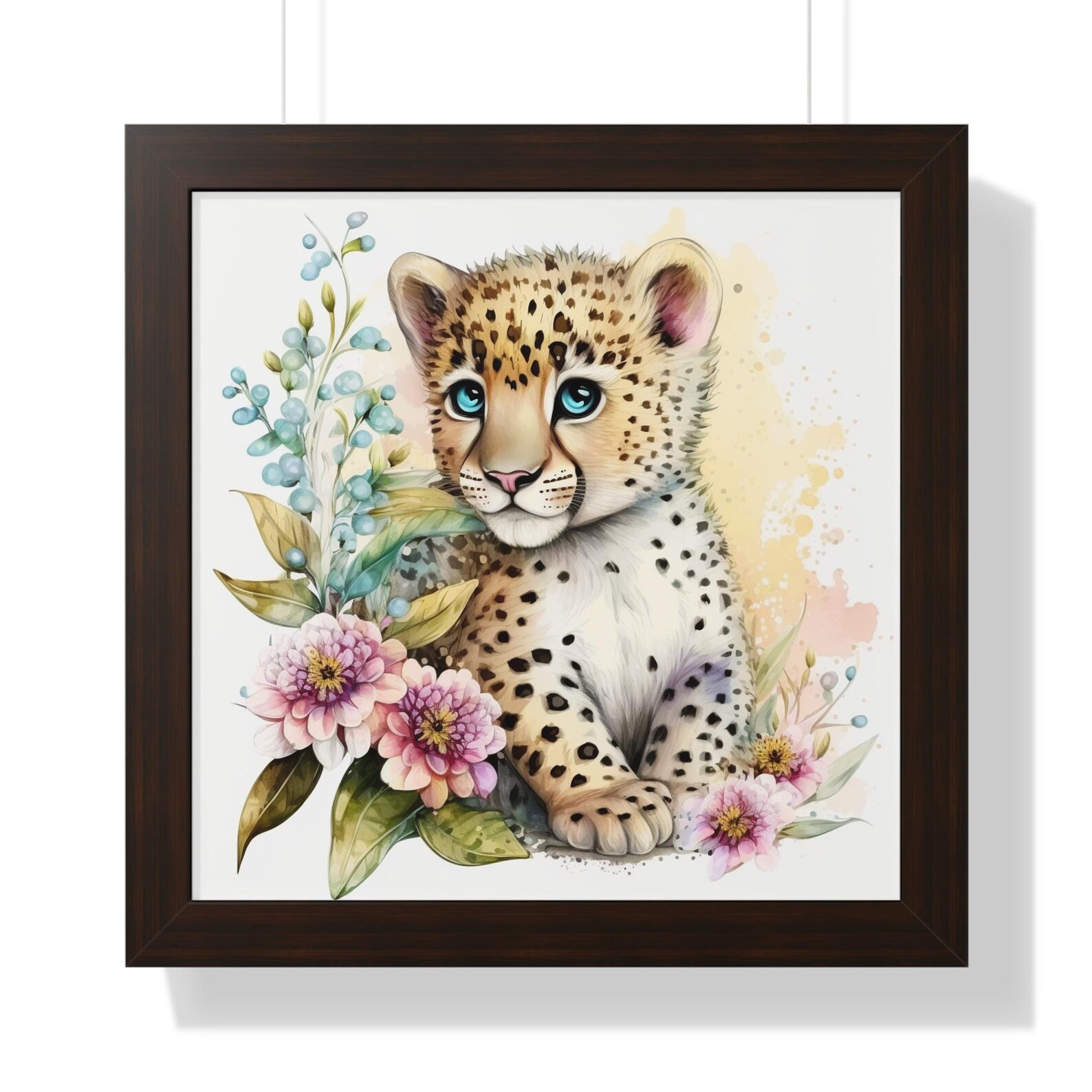 Leopard Watercolor Clipart Nursery Decor Baby Leopard Watercolor Cute ...