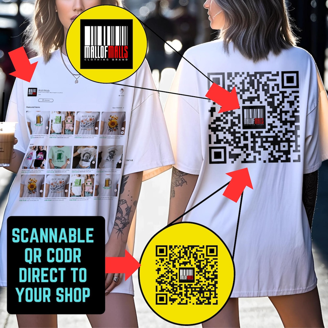 Promote Your Shop With a Custom QR Code T-shirt | Personalized Shop ...