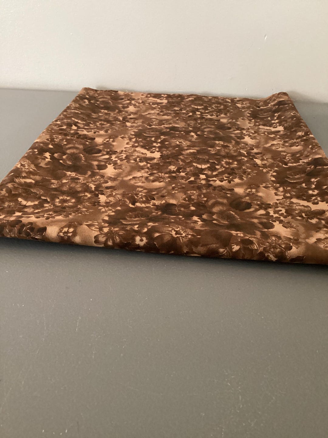 Brown Floral Backing Fabric. 108 Inch X 3/4 Yd (28 Inches). Only One ...