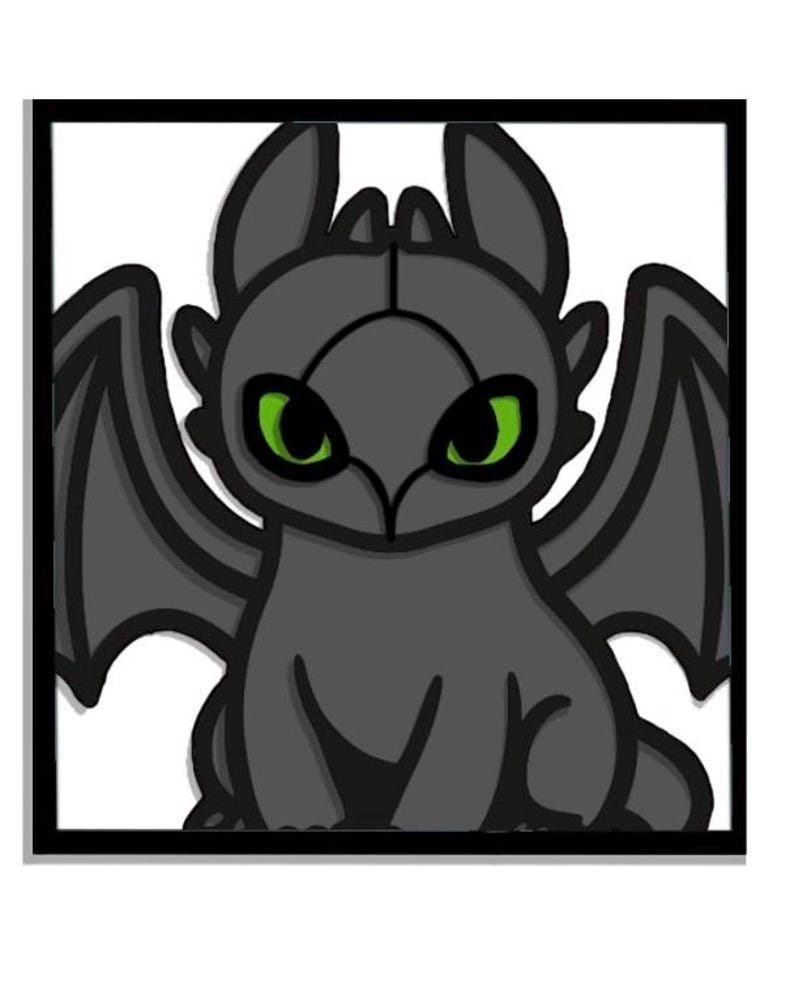 Toothless Dragon Layered Laser Cut File: Multicolor Digital Art - Etsy