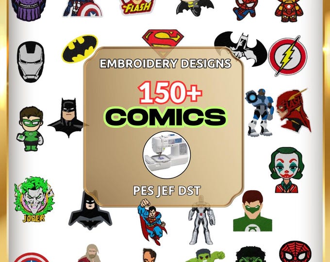150+ Comics Superhero Machine Embroidery Designs Bundle - Massive ...
