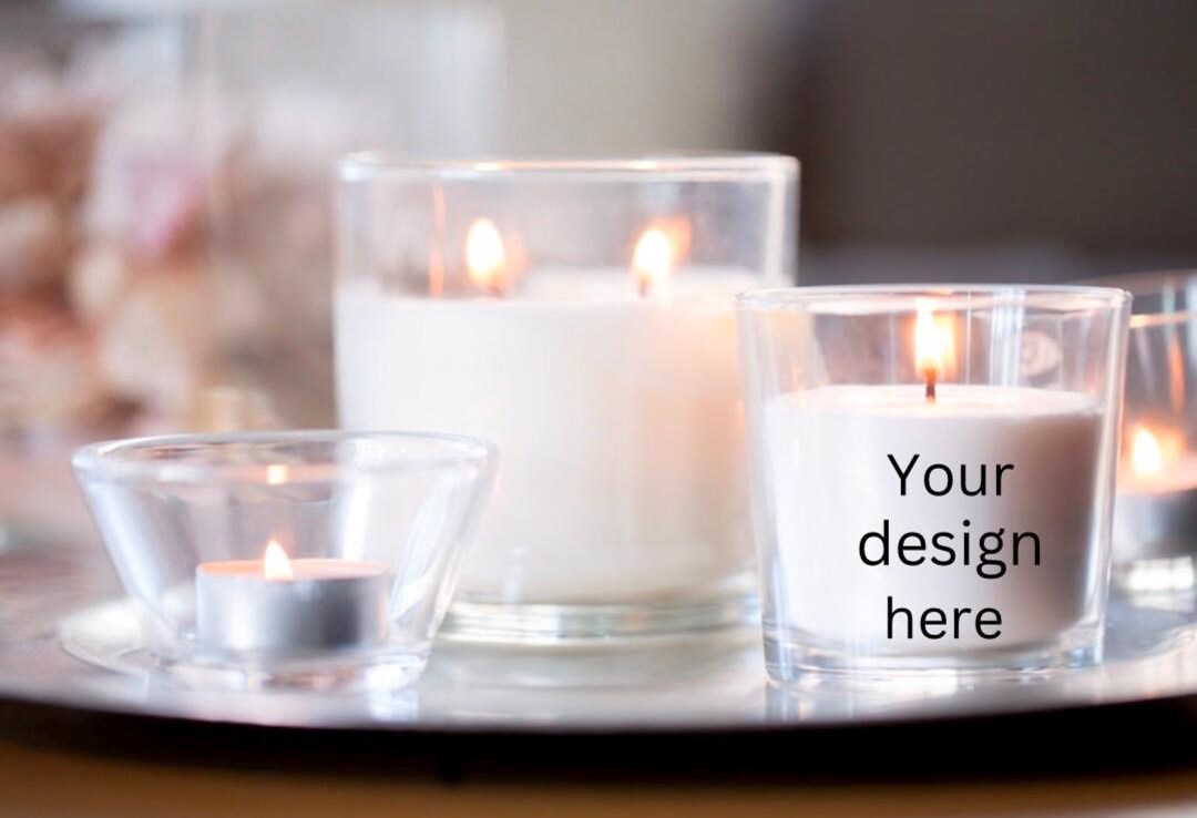 Glass Candle Candle Mockup Print on Demand Template Design Digital Mock ...