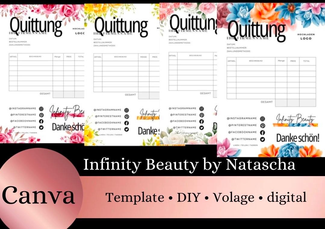 Receipt Invoice Business Flowers Cosmetics Hairdresser Beauty Salon ...