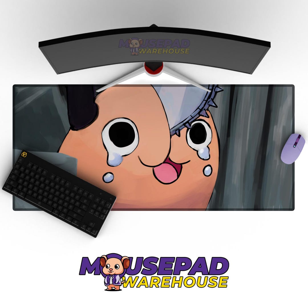 Scared Pochita Chainsaw Man V10 Mousepad - Large Desk Mat, TCG Playmat ...