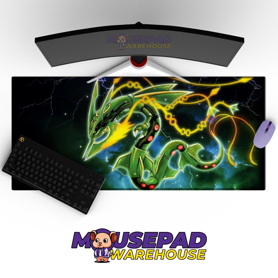 Mega Rayquaza Space - Pokemon Large Desk Mat, TCG Playmat, XL Gaming ...