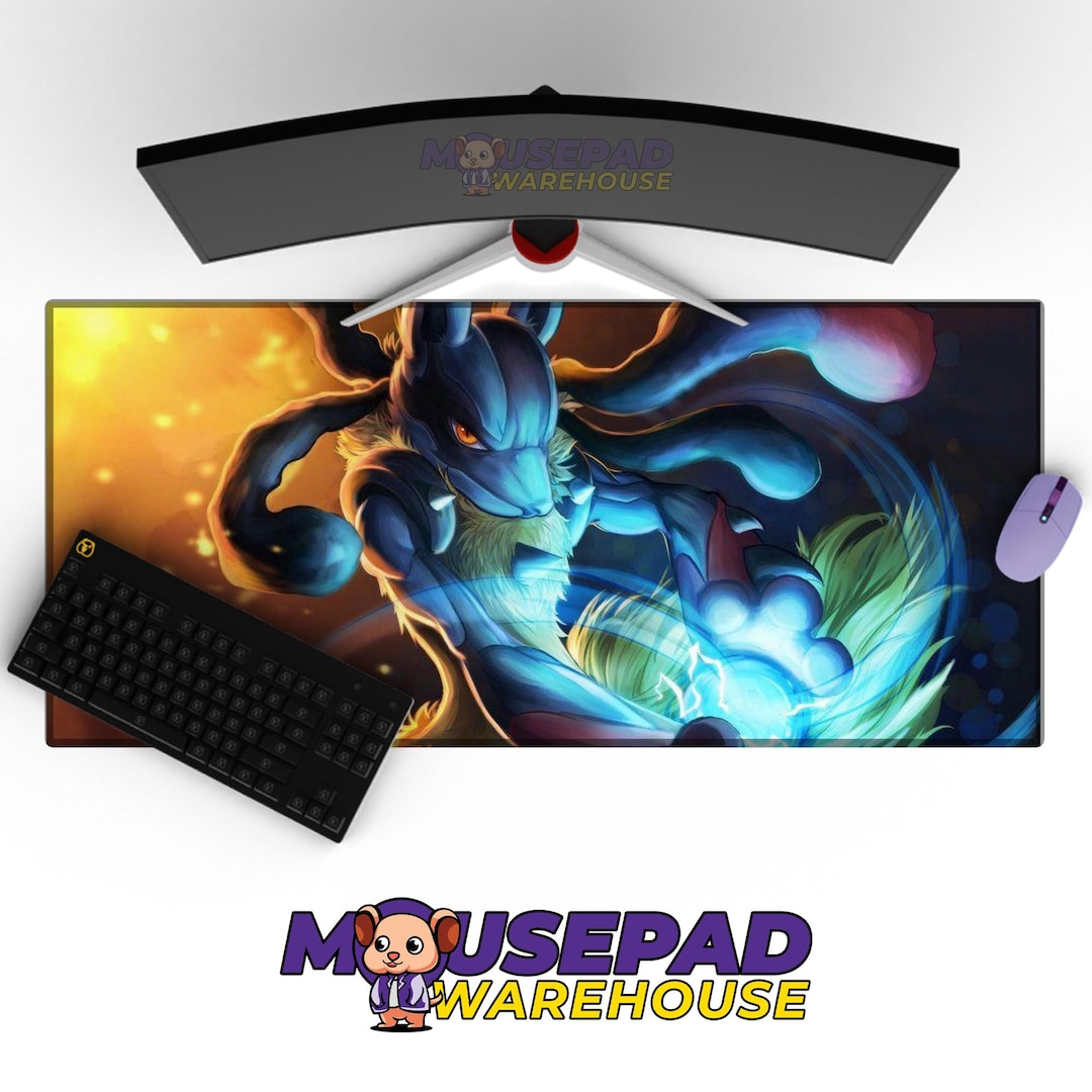 Mega Lucario Aura Sphere - Pokemon Large Desk Mat, TCG Playmat, XL ...