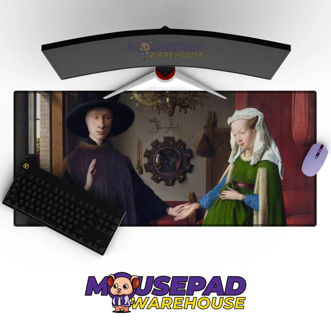 Jan Van Eyck - the Arnolfini Portrait Painting Mousepad - Large Desk ...