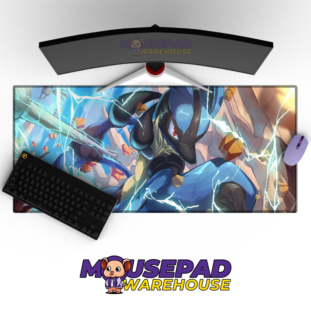 Lucario Epic Bone Rush - Pokemon Large Desk Mat, TCG Playmat, XL Gaming ...