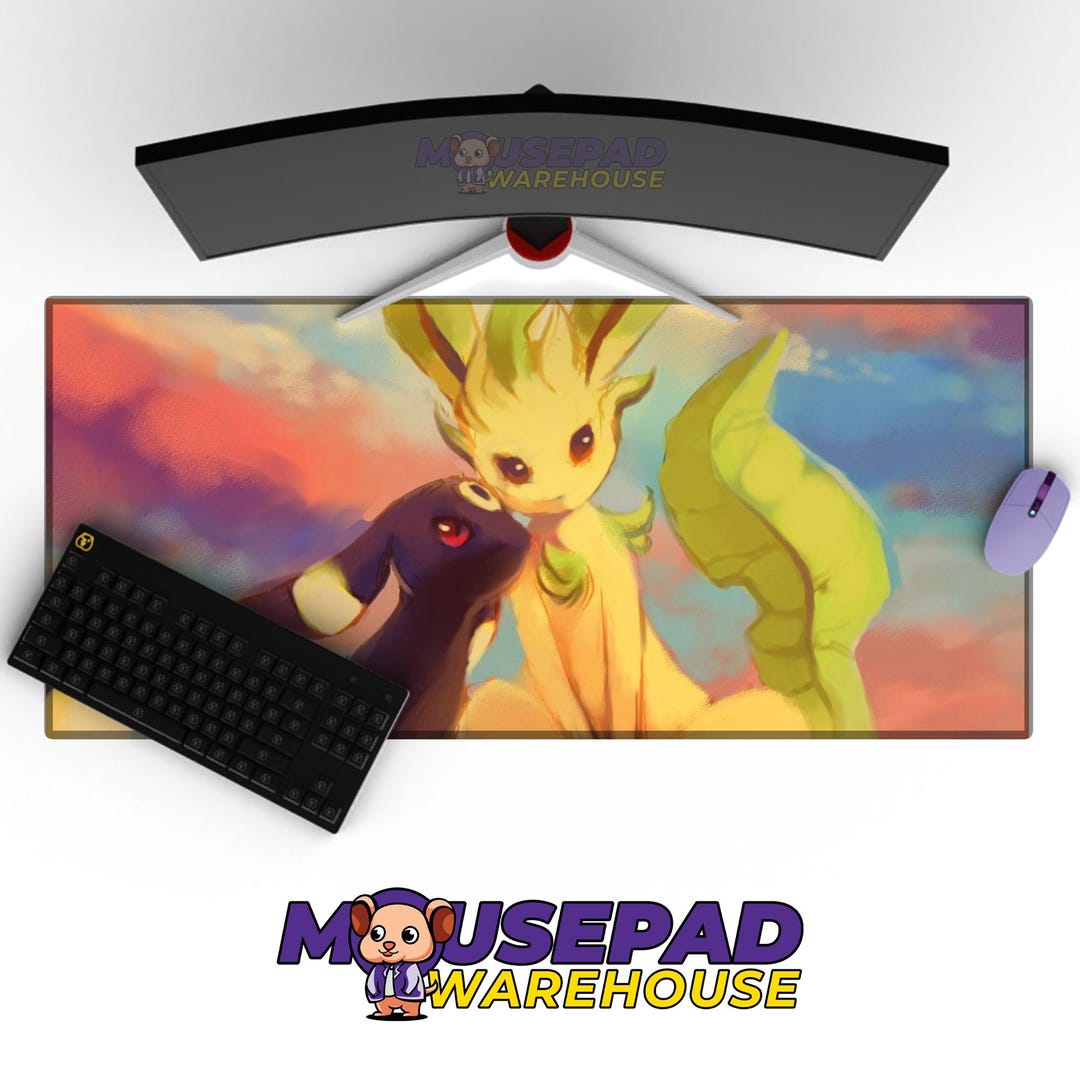 Umbreon Leafeon - Pokemon Large Desk Mat, TCG Playmat, XL Gaming Pad ...