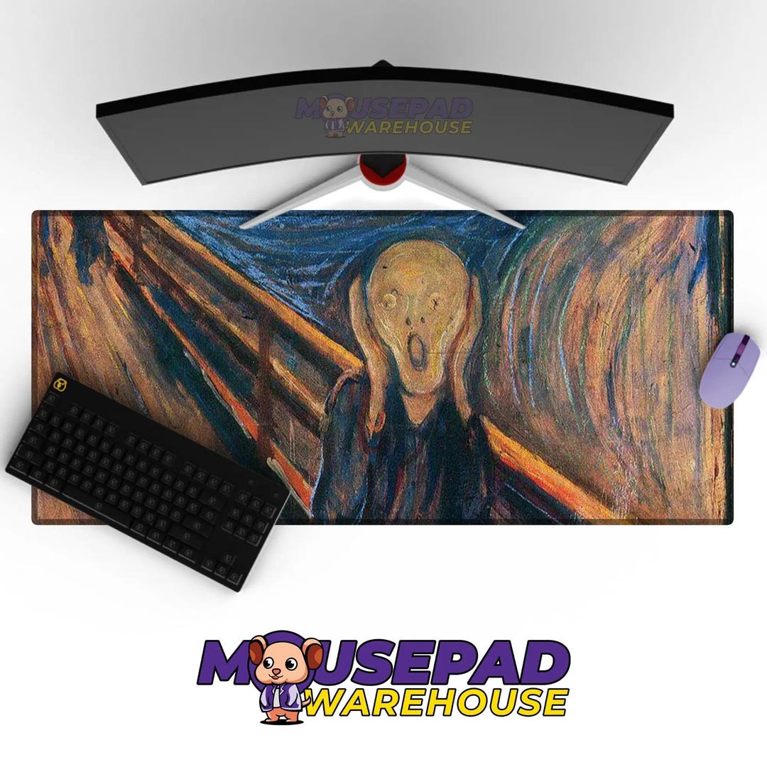 Edvard Munch - the Scream Art (painting) Mousepad - Large Desk Mat, XL ...