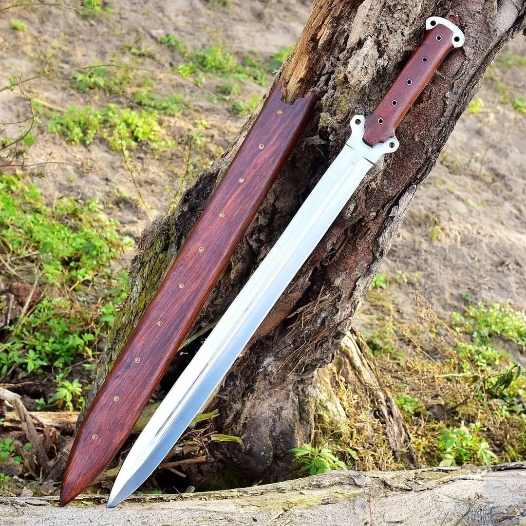 Viking Style Sword With Wooden Scabbard – Handmade Anniversary ...