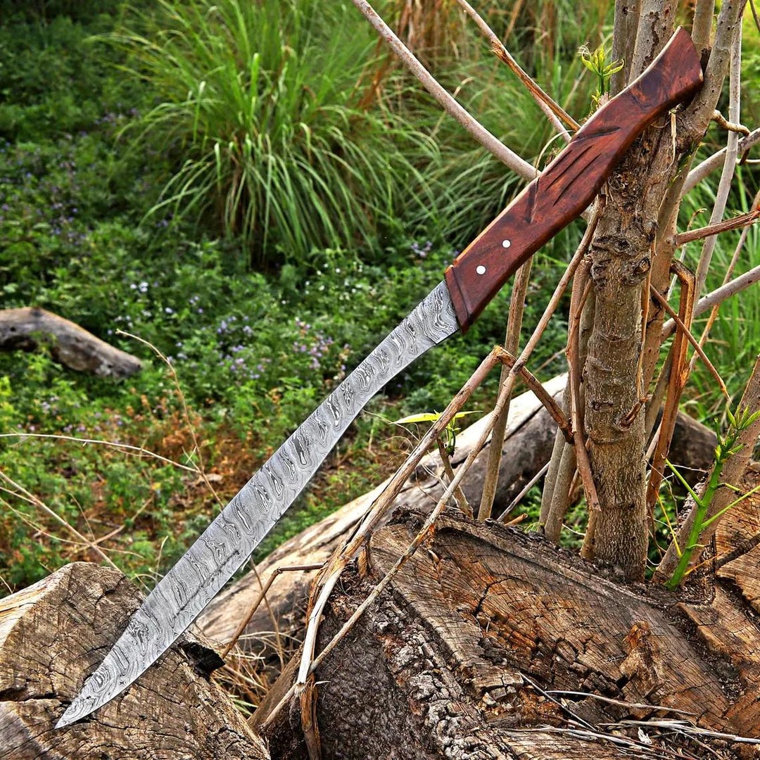Rustic / Collector-focused Artisan Sword – Hand-forged Damascus Steel ...