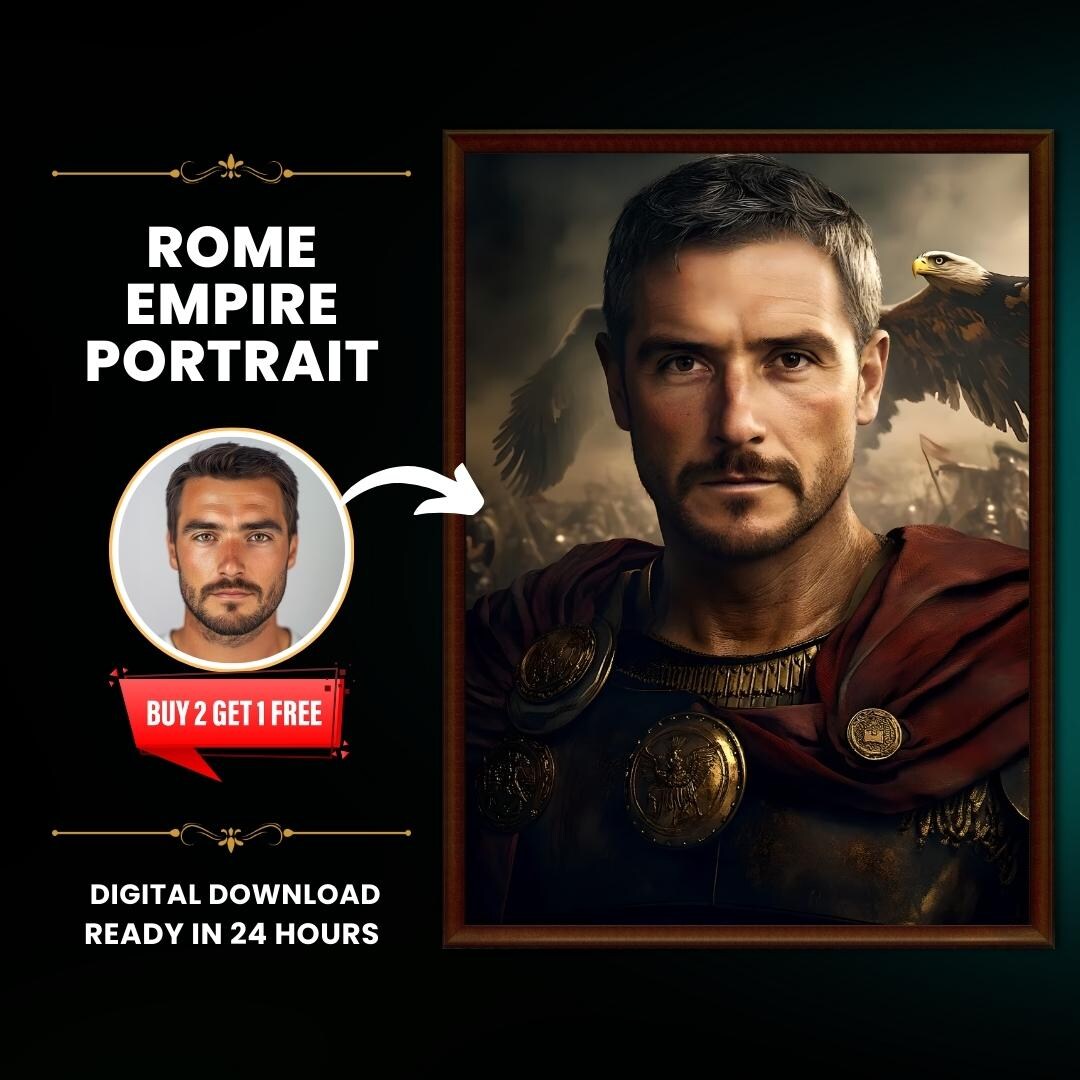 Custom Ancient Roman Empire Portrait, Personalized Roman Warrior ...