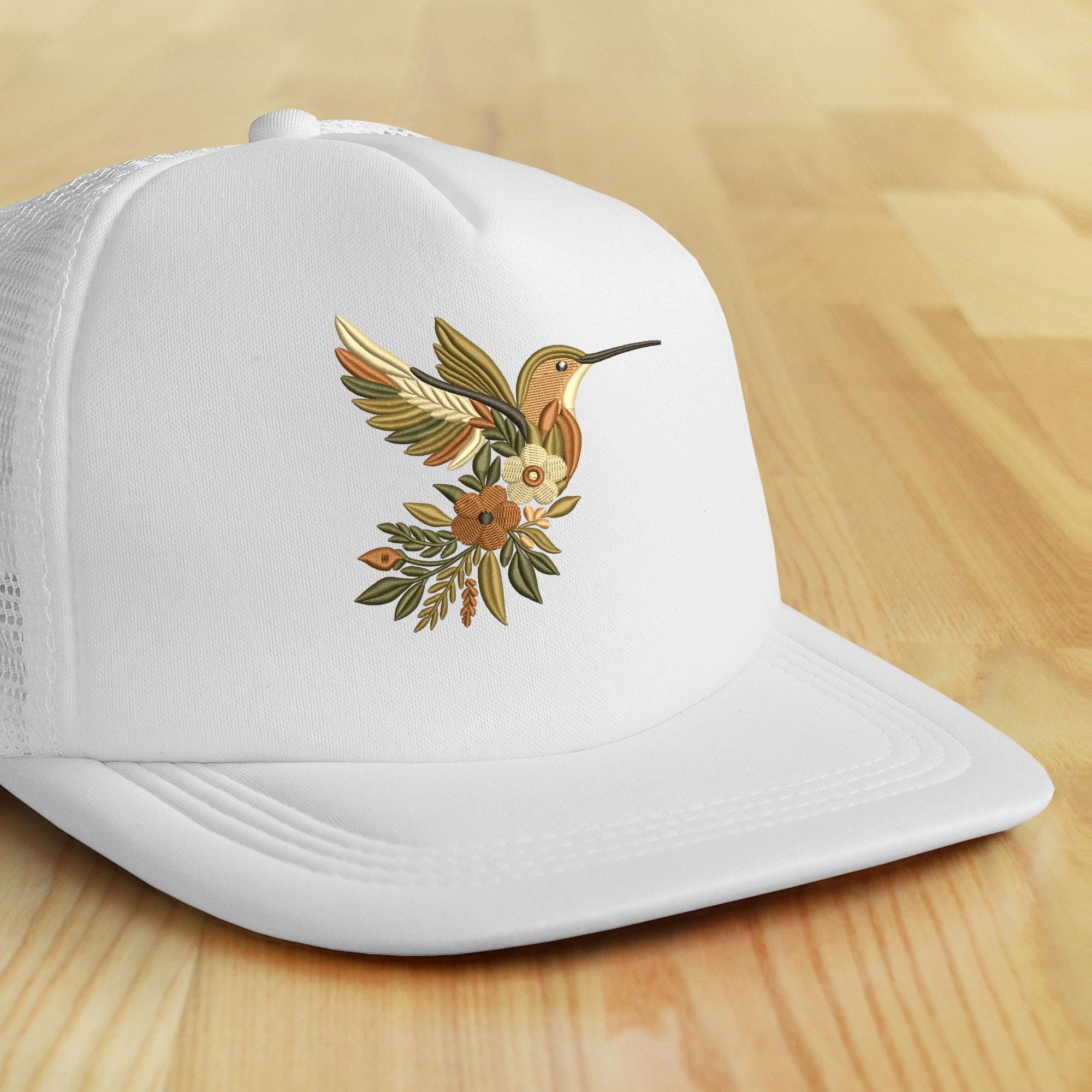 Hummingbird Floral Embroidery Design – Beautiful Bird With Flowers ...