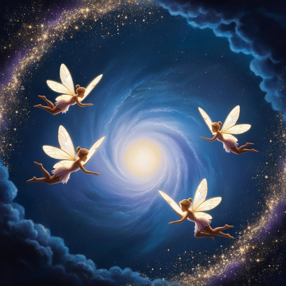 Nighttime Fairies in a Sparkling Circle - Etsy