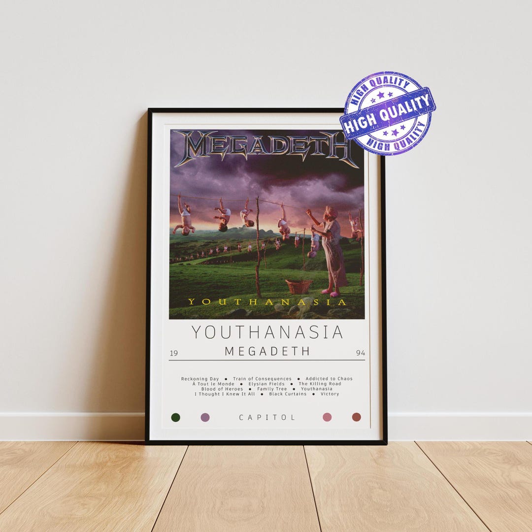 Megadeth Poster | Youthanasia Poster | Album Poster Prints | Wall Decor ...