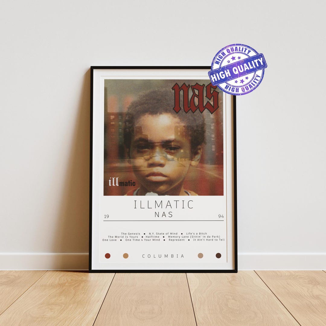 Nas Poster | Illmatic Poster | Album Poster Prints | Wall Decor Posters ...