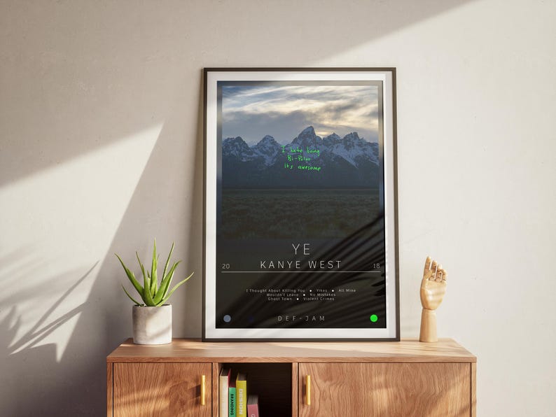 Kanye West Poster | Ye Poster | Album Poster Prints | Wall Decor ...