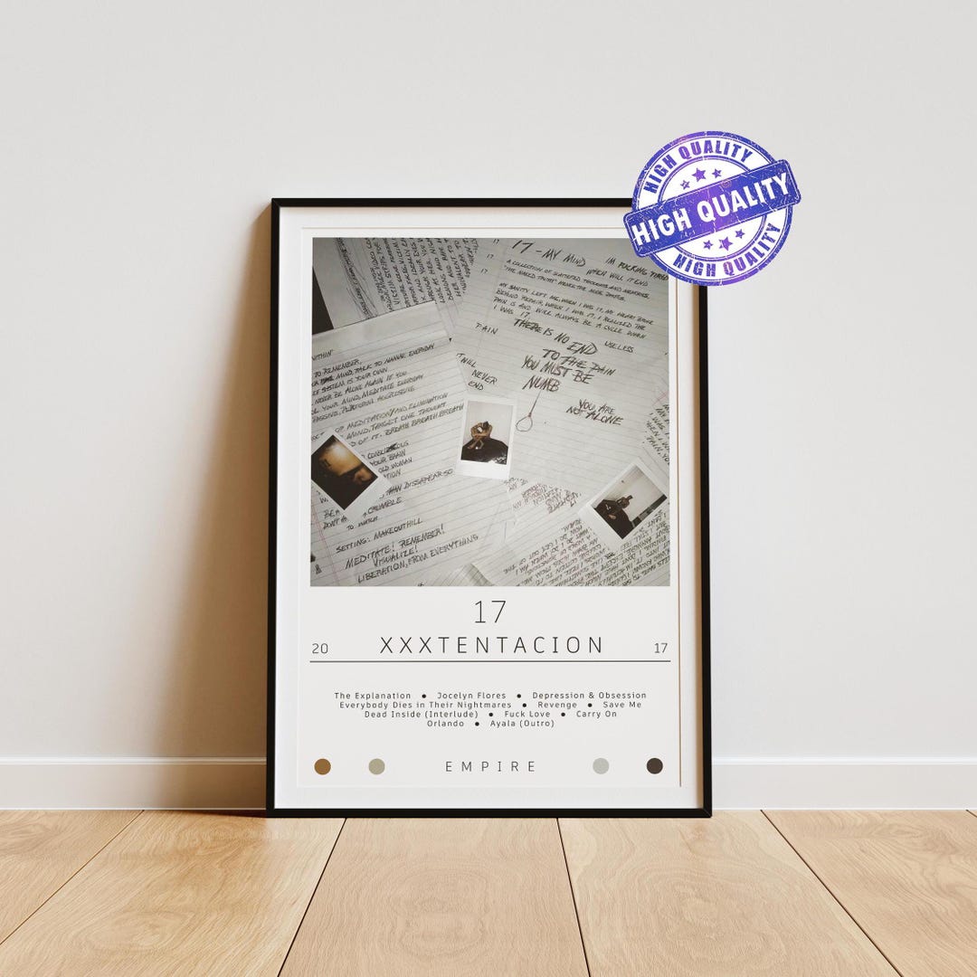 XXXTENTACION Poster | 17 Poster | Album Poster Prints | Wall Decor ...