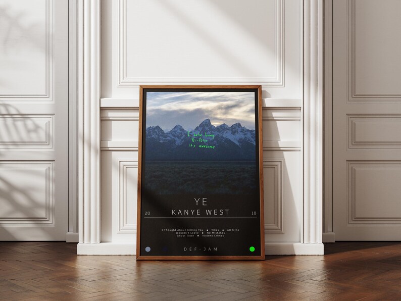 Kanye West Poster | Ye Poster | Album Poster Prints | Wall Decor ...