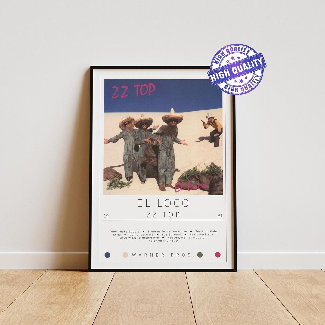 ZZ Top Poster | El Loco Poster | Album Poster Prints | Wall Decor ...