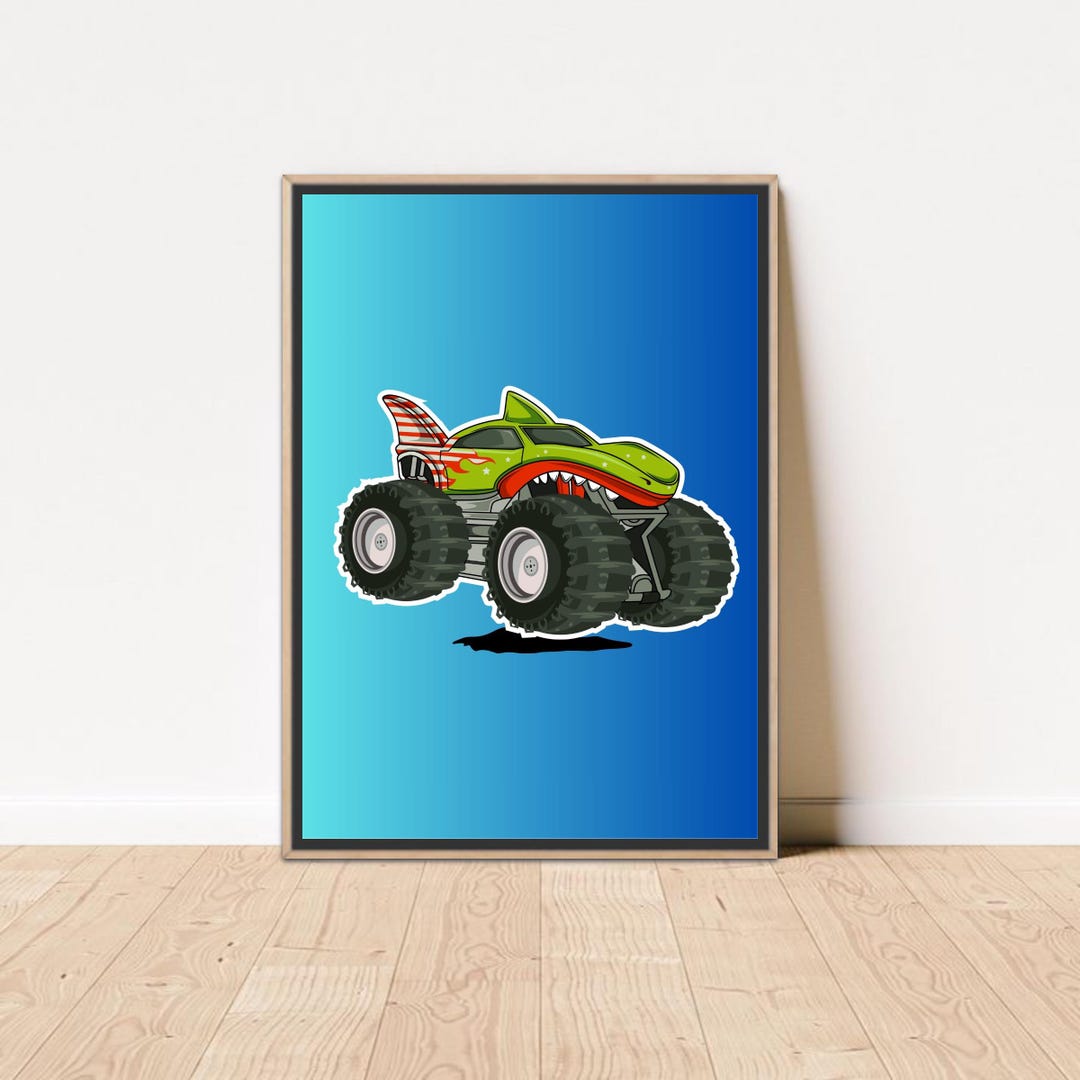 Monster Truck Poster | Boys Room Digital Prints | Fun Kids Room Decor ...