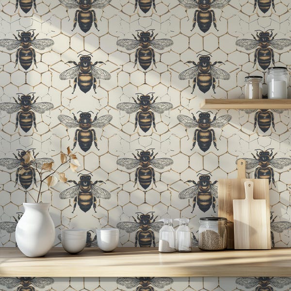 Bee Wallpaper - Etsy UK
