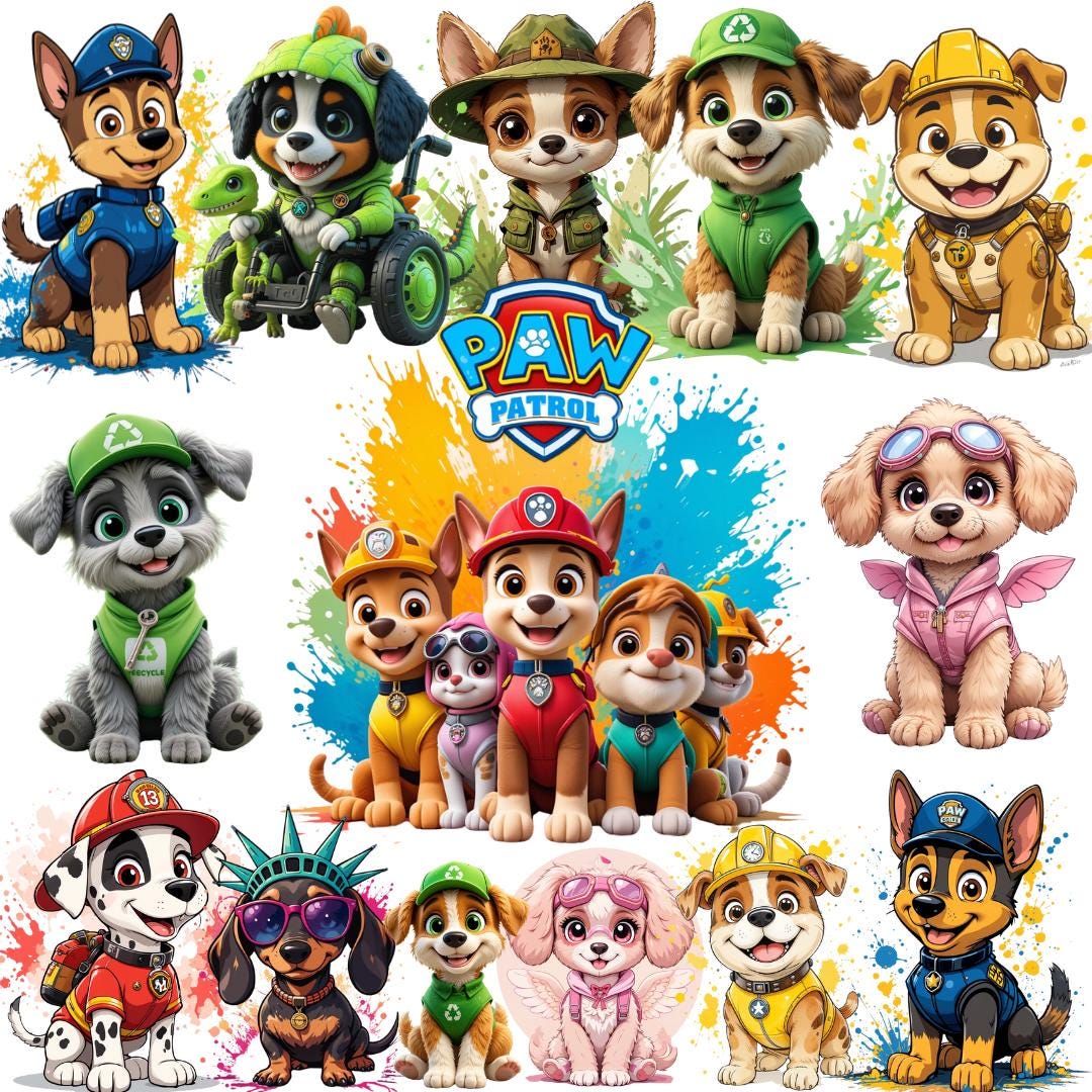 Set of 80+ Paw Patrol Rubble & Crew Prints, Rubble and Crew Posters ...