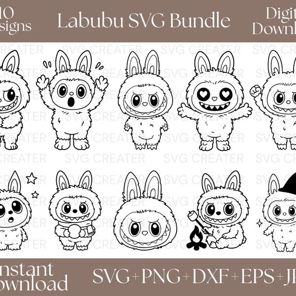 Labubu Outline File - Etsy