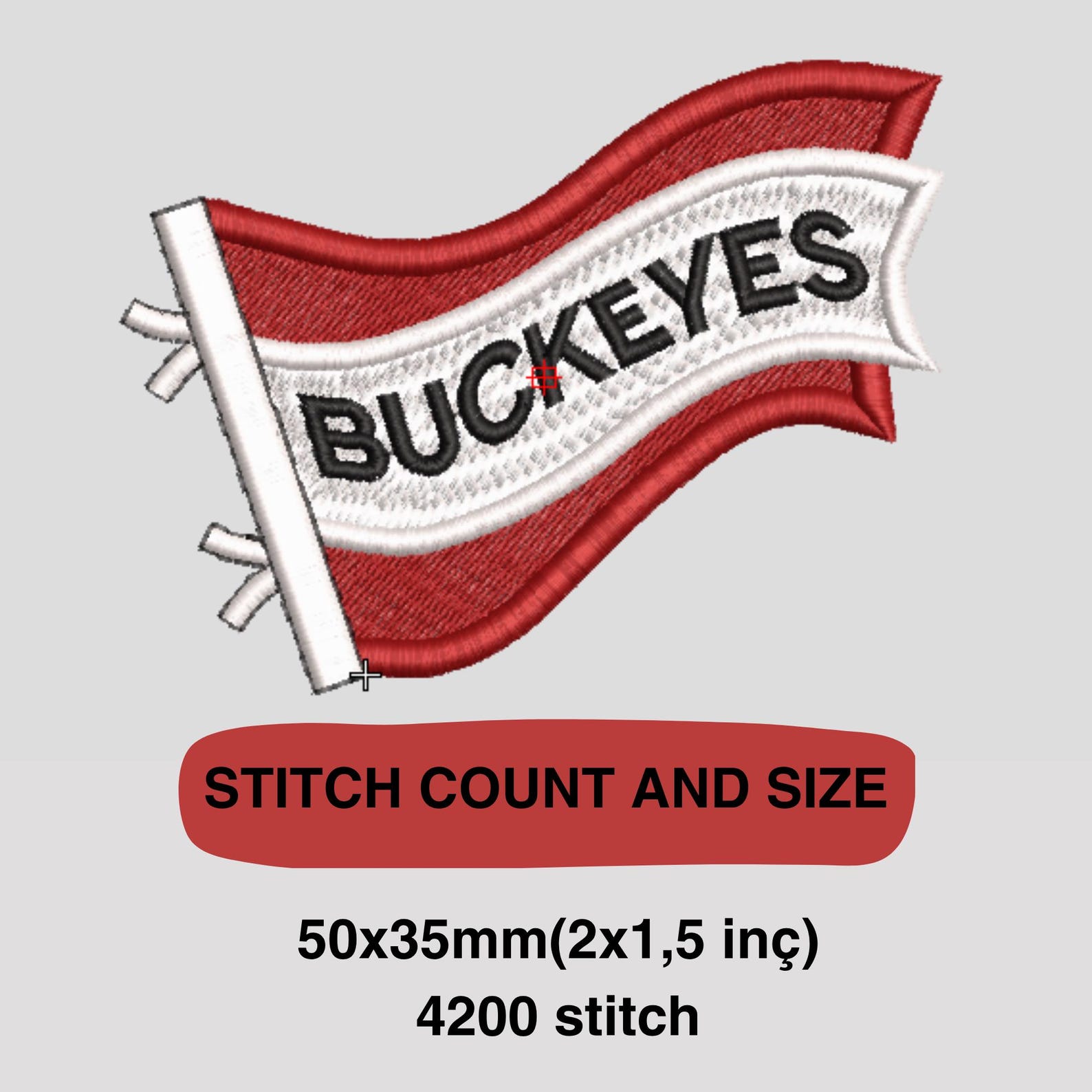 Buckeyes Flag Embroidery Design – Sports Logo Digital Machine ...