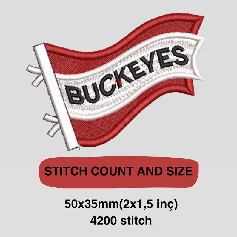 Buckeyes Flag Embroidery Design – Sports Logo Digital Machine ...
