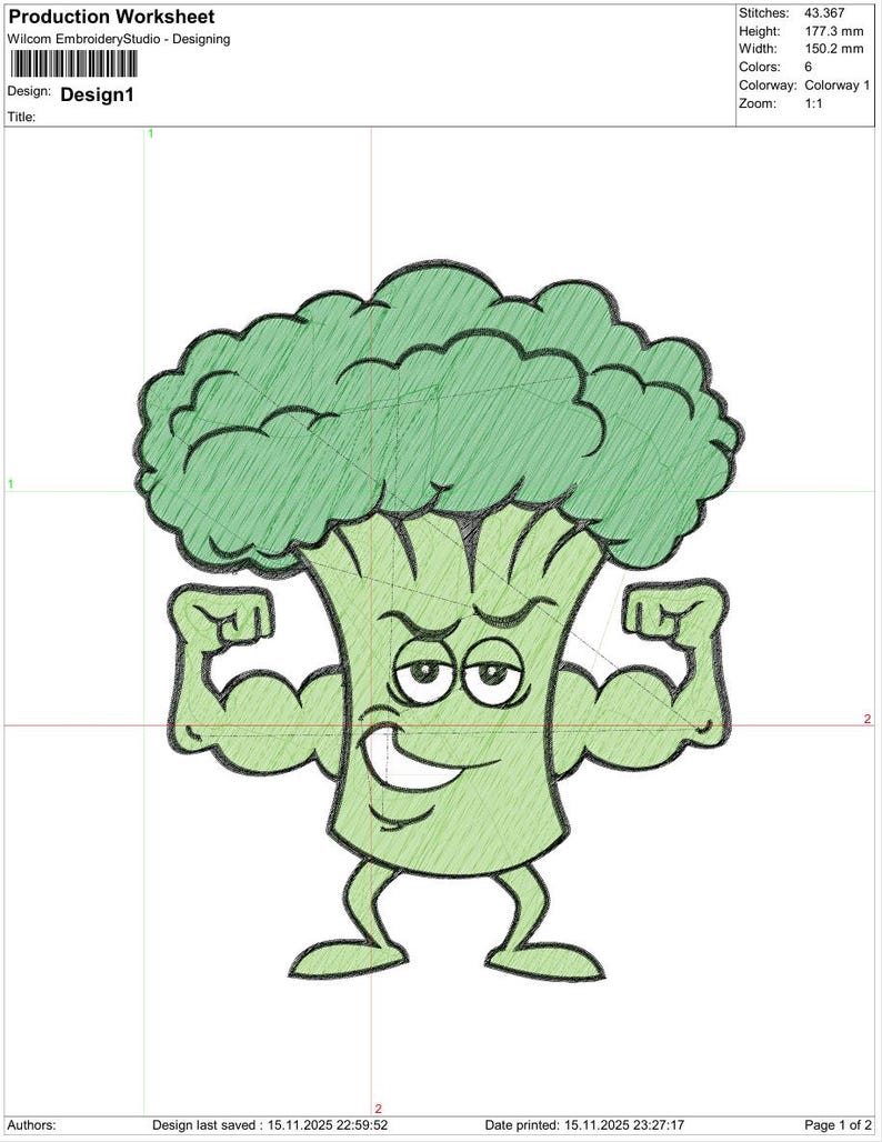 Muscle Broccoli Embroidery Patch, Embroidery File Digital Design ...