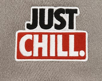Just Chill Embroidery Patch Design - Digital Download for Hoodie, T ...