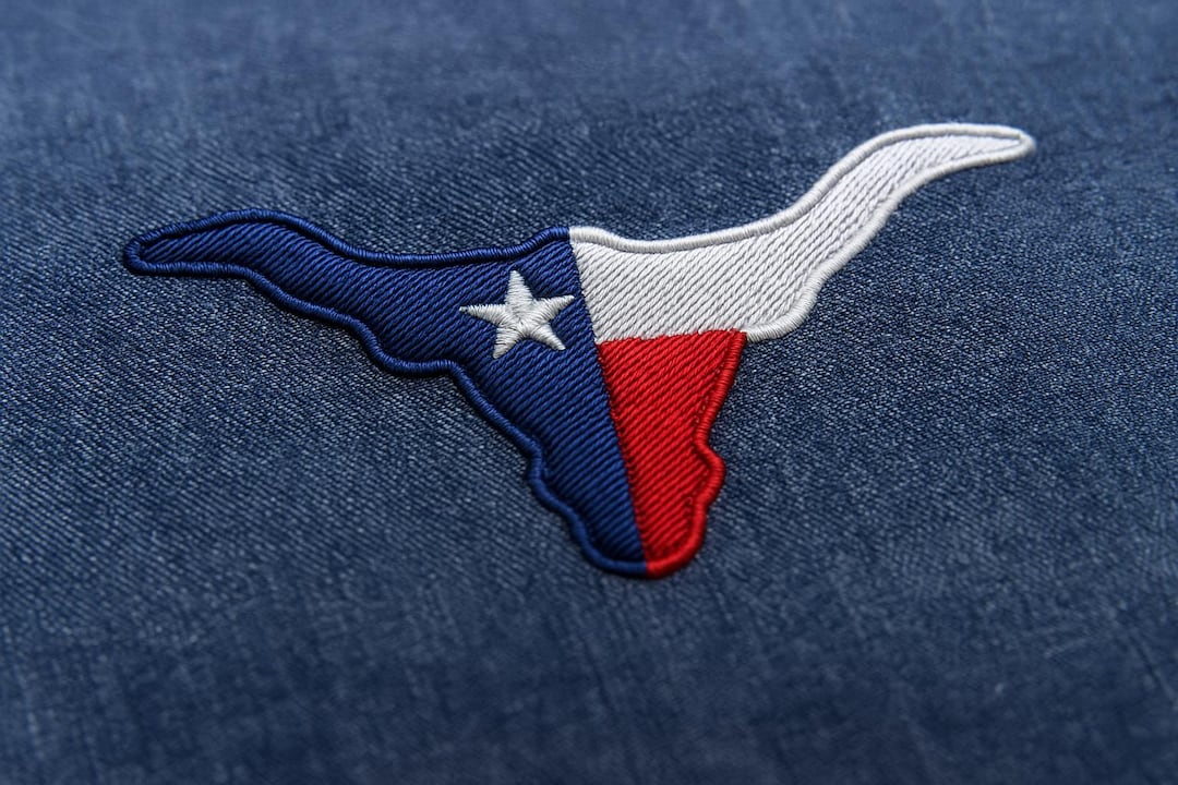Texas Longhorn Embroidery Design: Lone Star Flag (digital Download) - Etsy