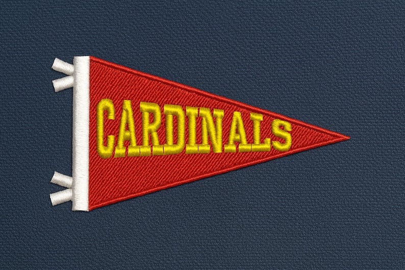 Cardinals Embroidered Pennant Patch – Digital Embroidery Design ...