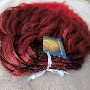 Red BRUSHABLE Synthetic DE Dreaded Curls (regular, Braidd Middle, or ...