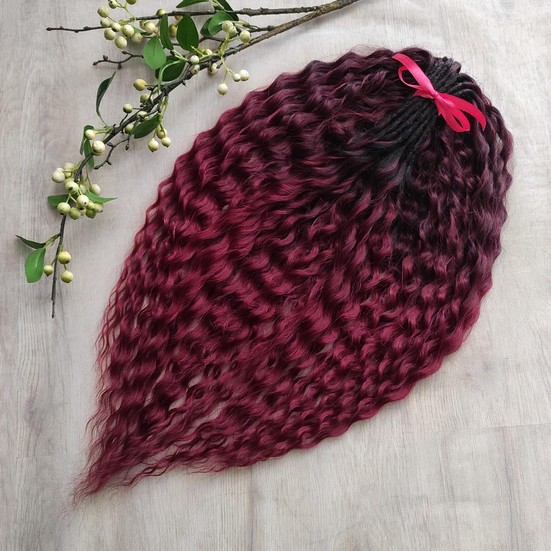 Burgundy Dreaded Curls (regular or Push-up/dolly): Soft Synthetic ...