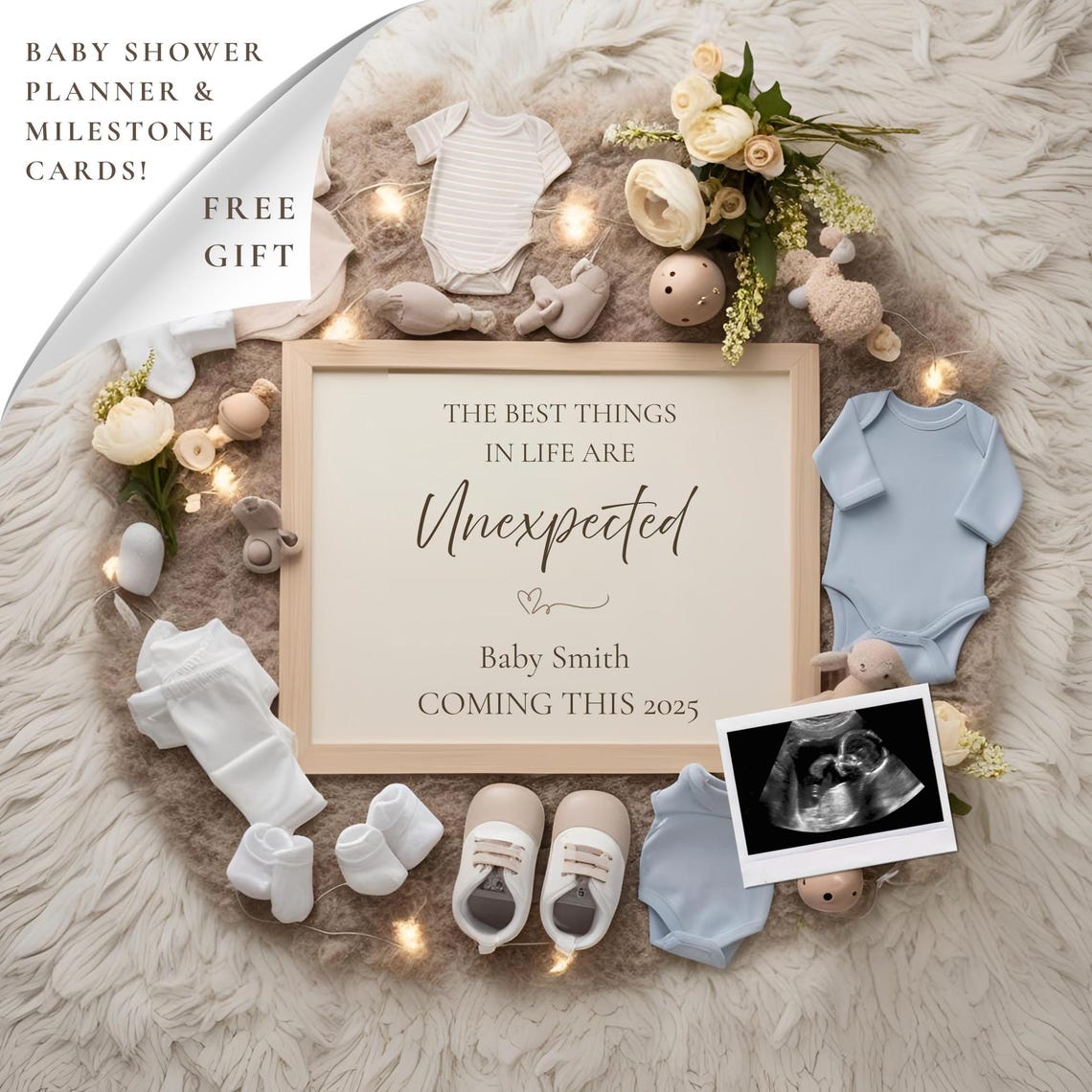 Digital Pregnancy Announcement Template: Customizable Birth Reveal (DIY ...