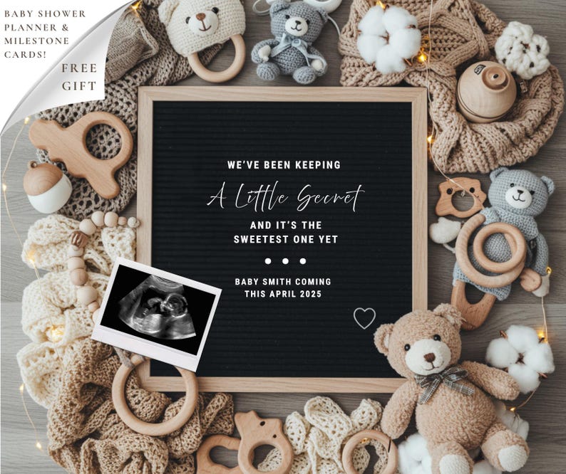 Personalized Baby Announcement Template: Editable Pregnancy Reveal ...