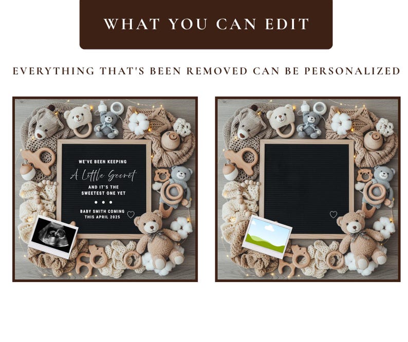 Personalized Baby Announcement Template: Editable Pregnancy Reveal ...