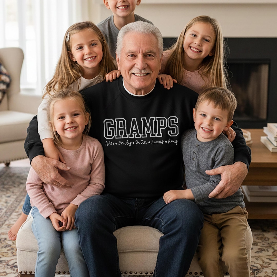 Personalized Gramps Sweatshirt With Kids Names, Gramps Tshirt, Father's ...